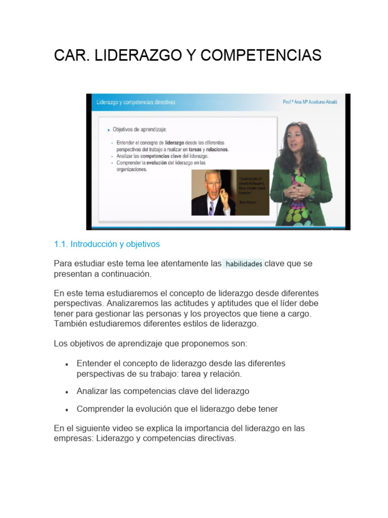 Liderazgo y Competencias Directiv | PDF | Liderazgo | Moralidad