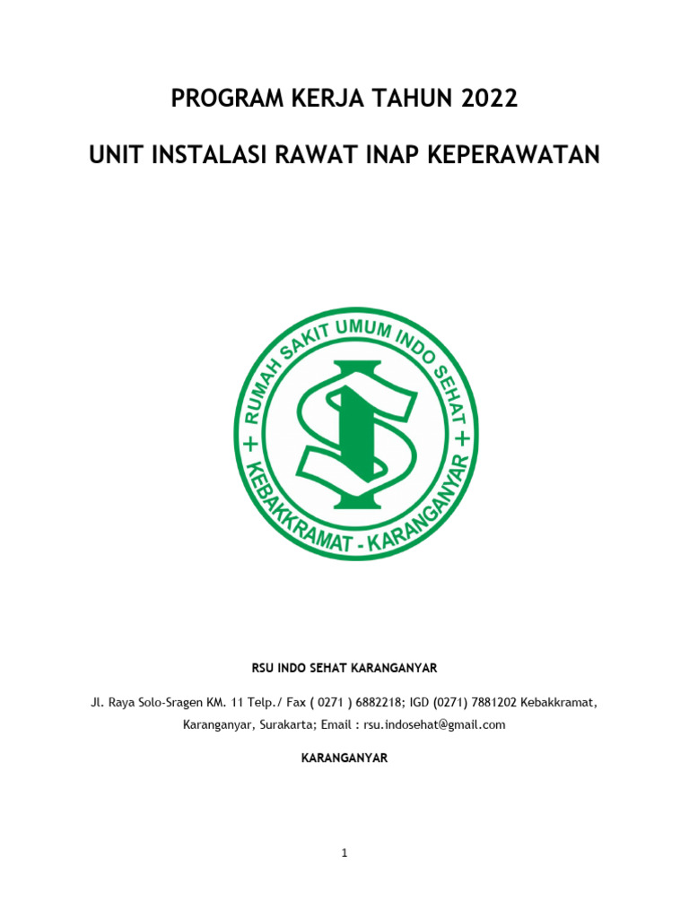 PROGRAM KERJA RAWAT INAP Fix | PDF PROGRAM KERJA RAWAT INAP Fix | PDF
