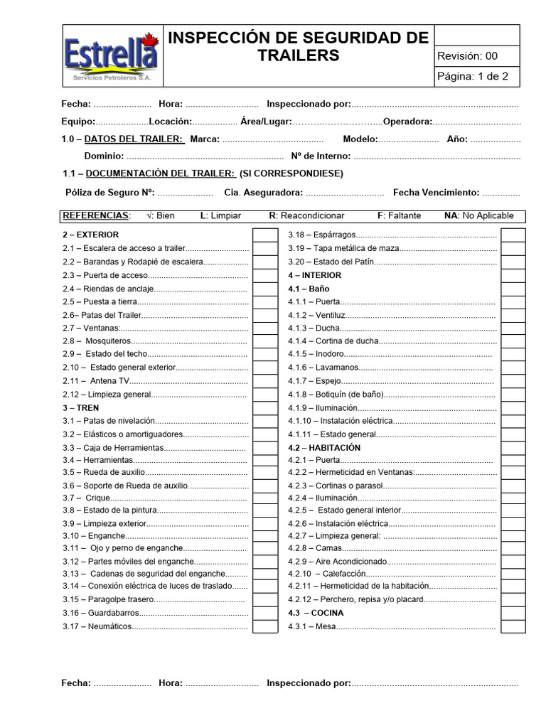 Inspeccion de SSMACD. de Trailers | PDF | Bienes manufacturados | La ...