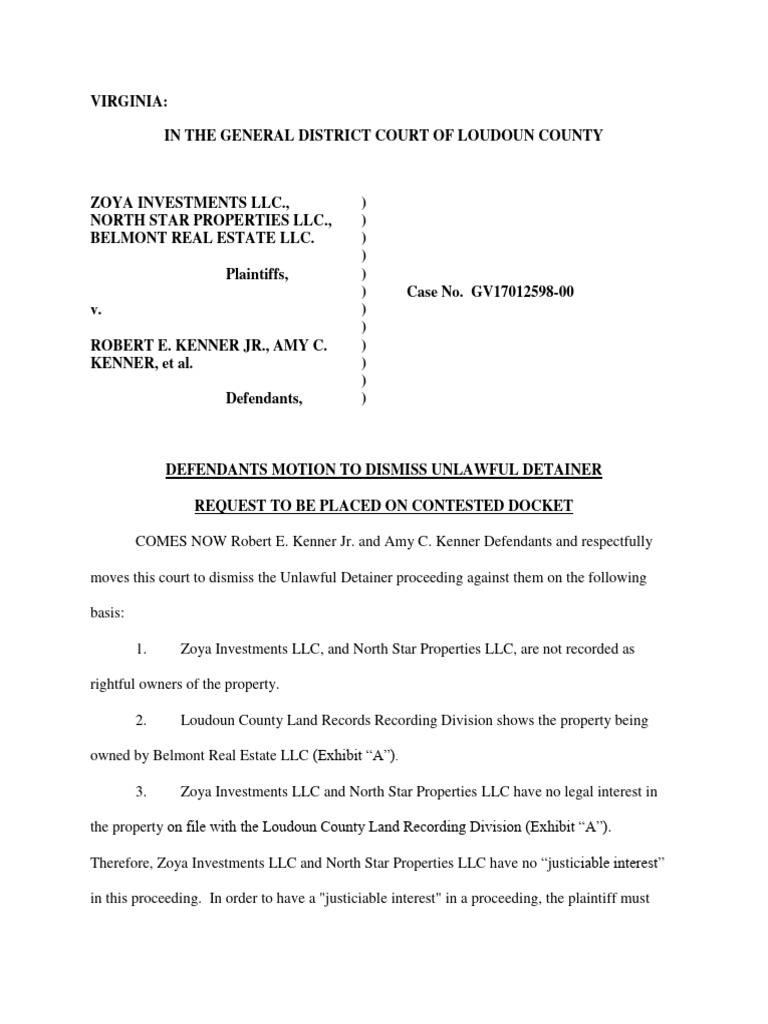 Motion To Dismiss | PDF | Mortgage Law | Foreclosure