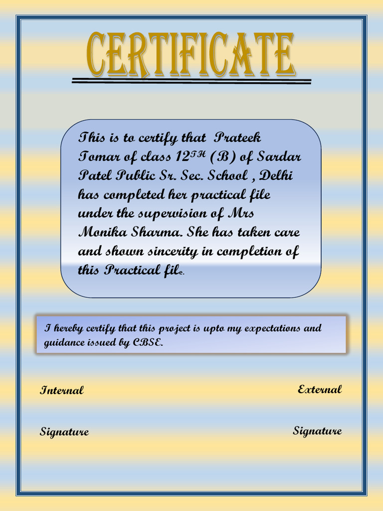 Computer Certificate | PDF