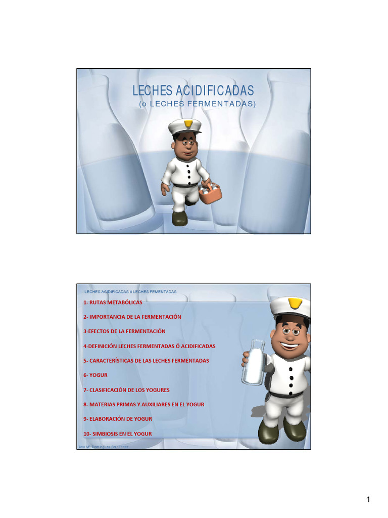 U.D. 9 Leches Acidificadas Yogurt Alumnos 2diapos | PDF | Yogur ...