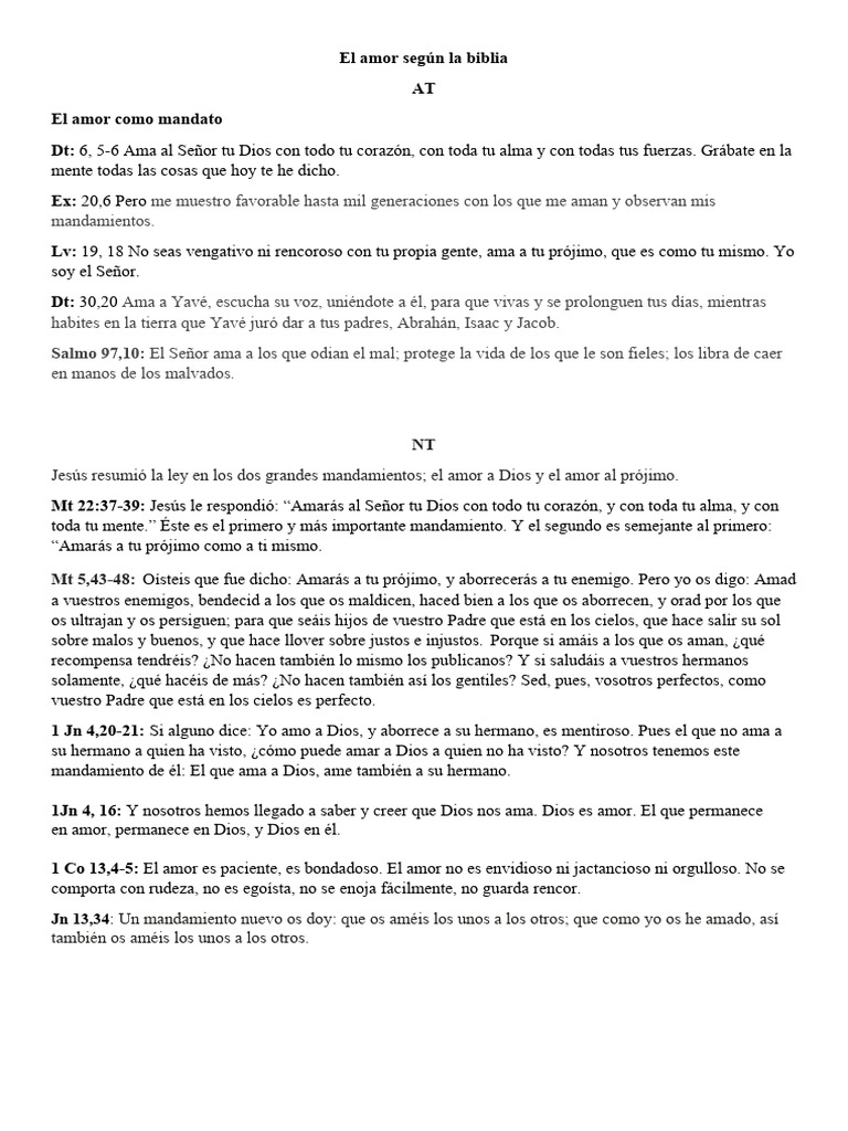 El amor según la biblia | PDF | Amor | Creencia religiosa y doctrina