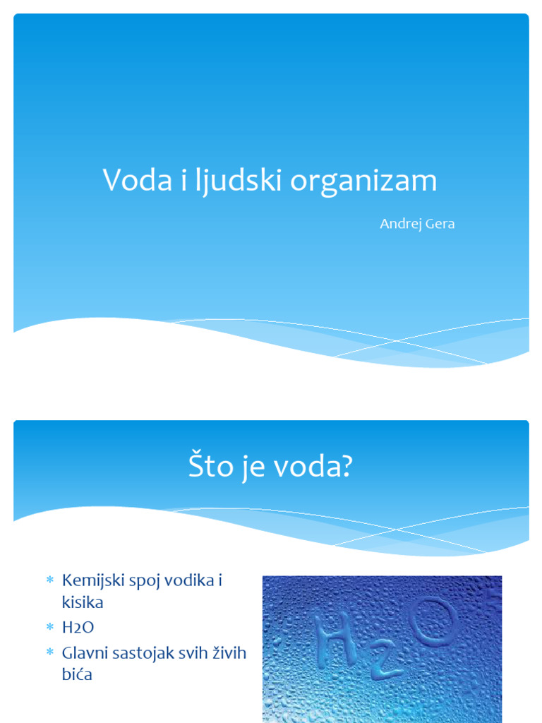 Voda I Ljudski Organizam | PDF