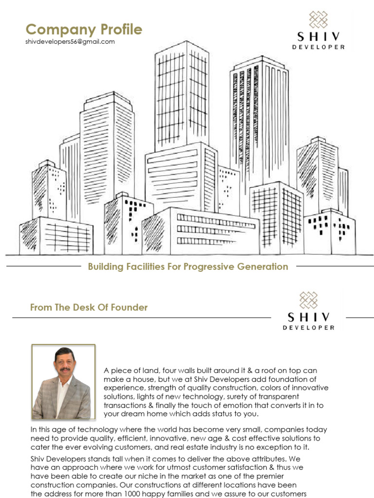 Shiv Developers Company Profile | PDF | Economies | Economic Growth
