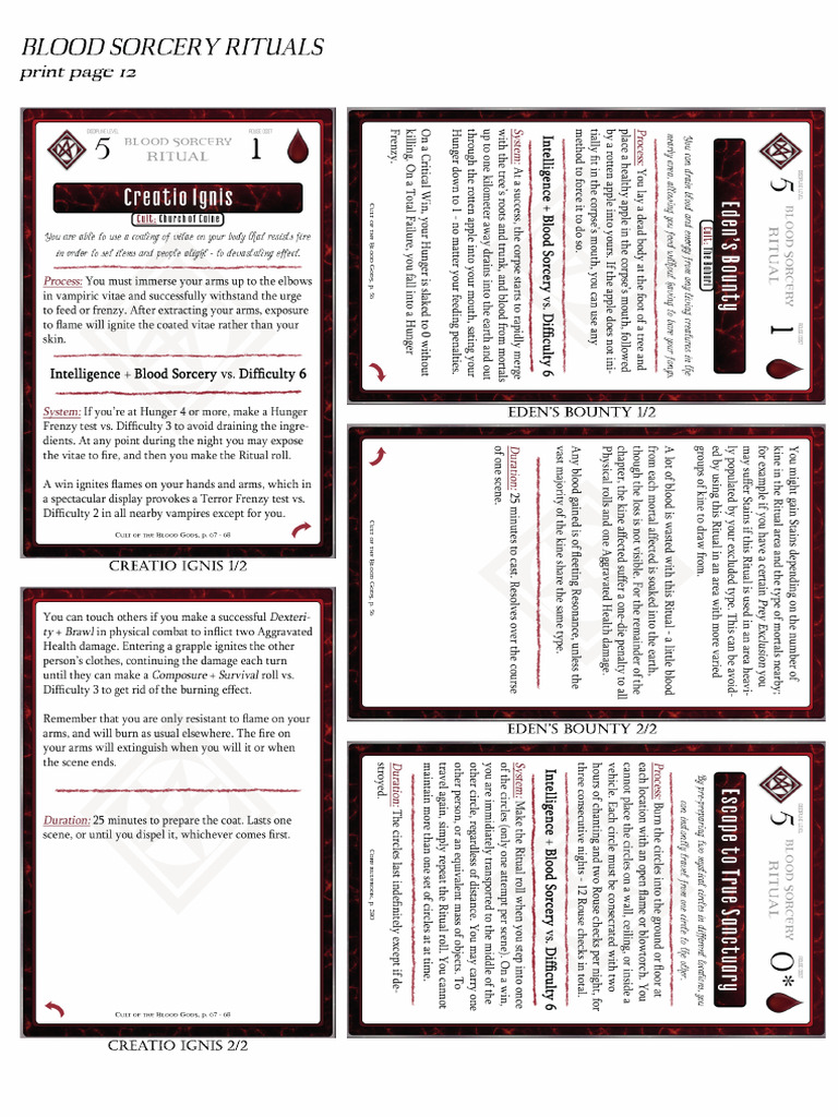 Blood Sorcery Rituals Print 12 | PDF