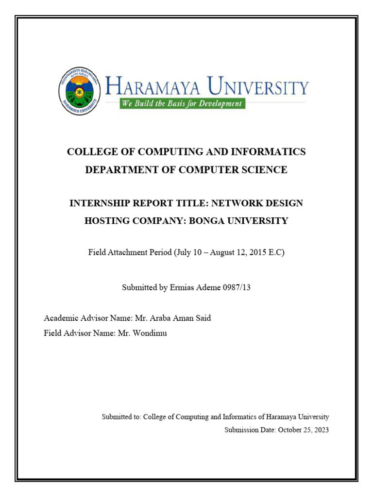 Ermias-Ademe-industrial Practice Report | PDF | Computer Network | Router (Computing)