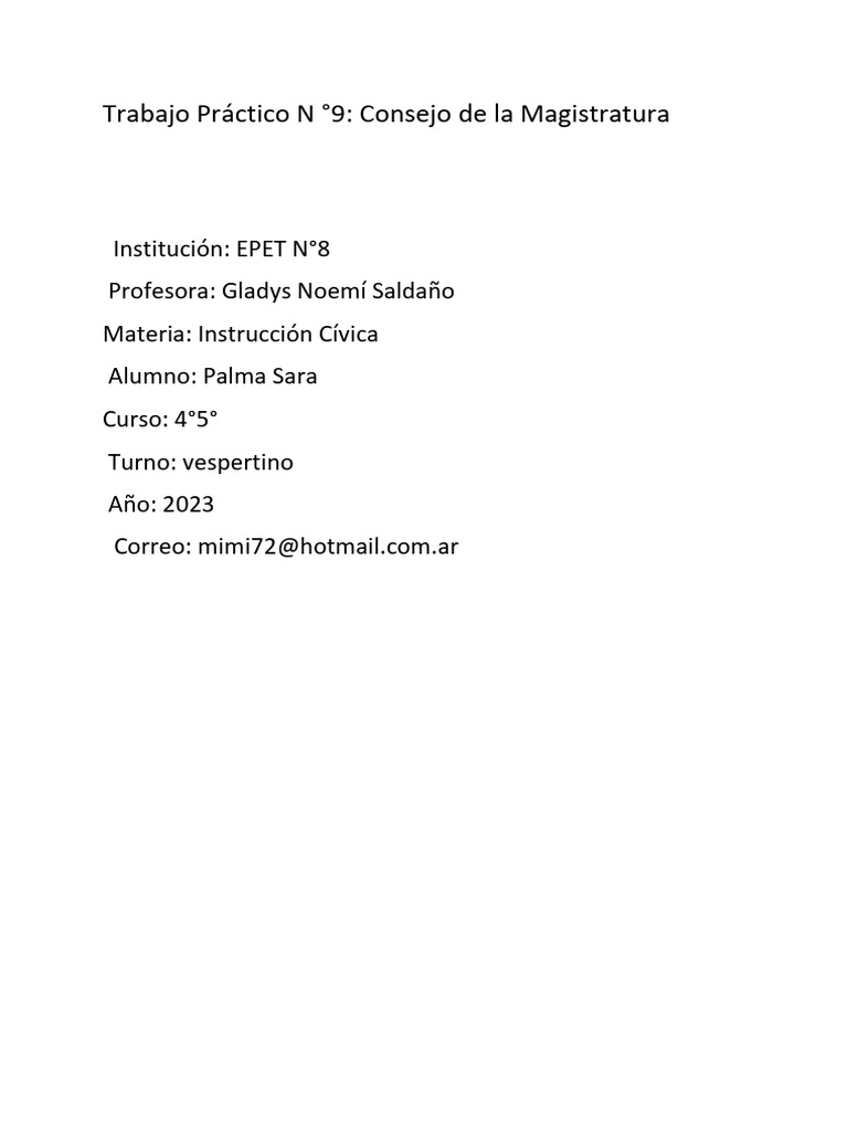 TP N 9 Civica | PDF | Juez | Judicaturas