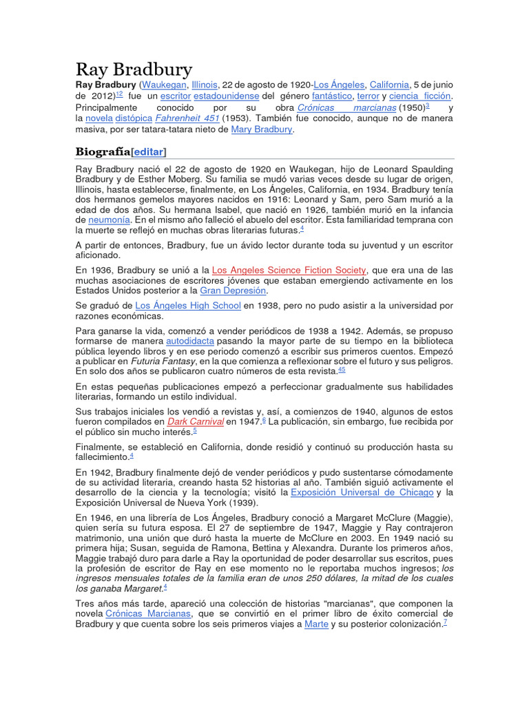 Ray Bradbury | PDF | Ray Bradbury