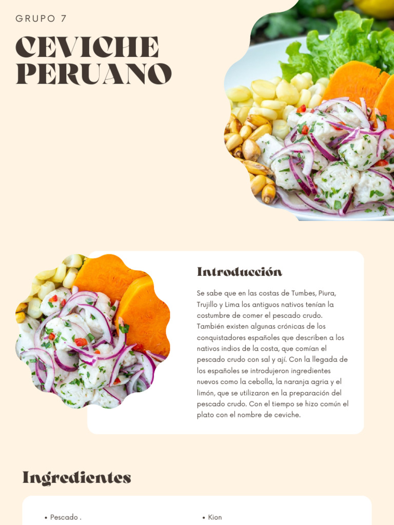 Valor Nutricional del Ceviche Peruano | PDF