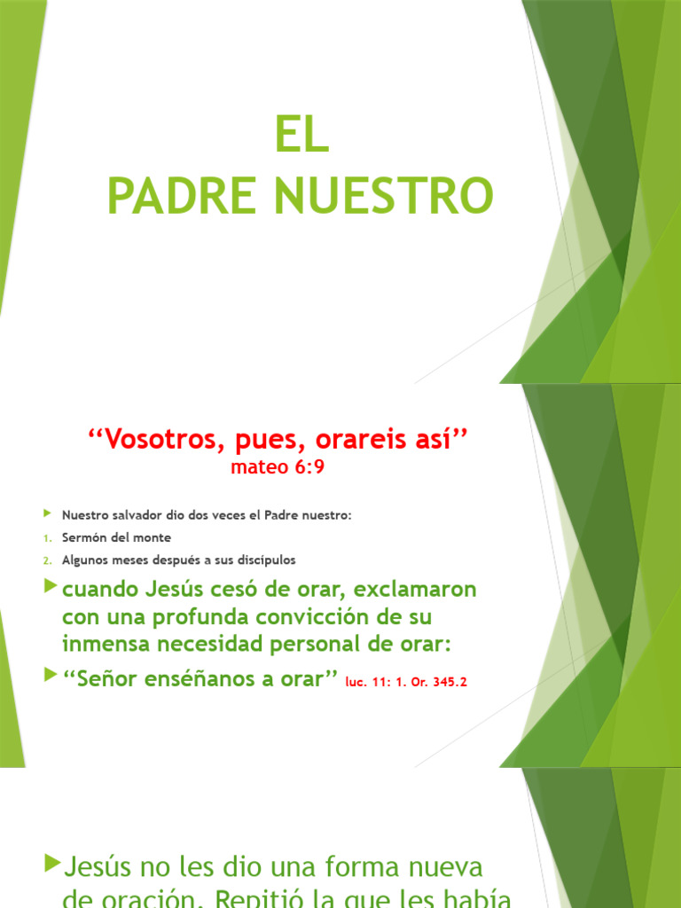 Significado y Peticiones del Padre Nuestro | PDF | Oración | orador del ...