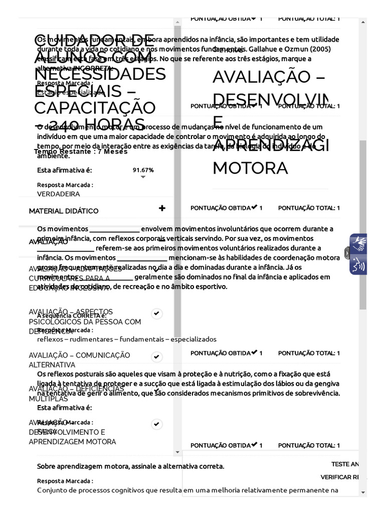 Resultado Teste Apren e Desen Motor | PDF | Aprendizado ...