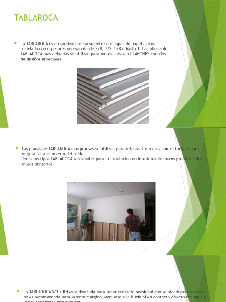 Tablaroca 1 | PDF | Paneles de yeso | Ingeniería de Edificación