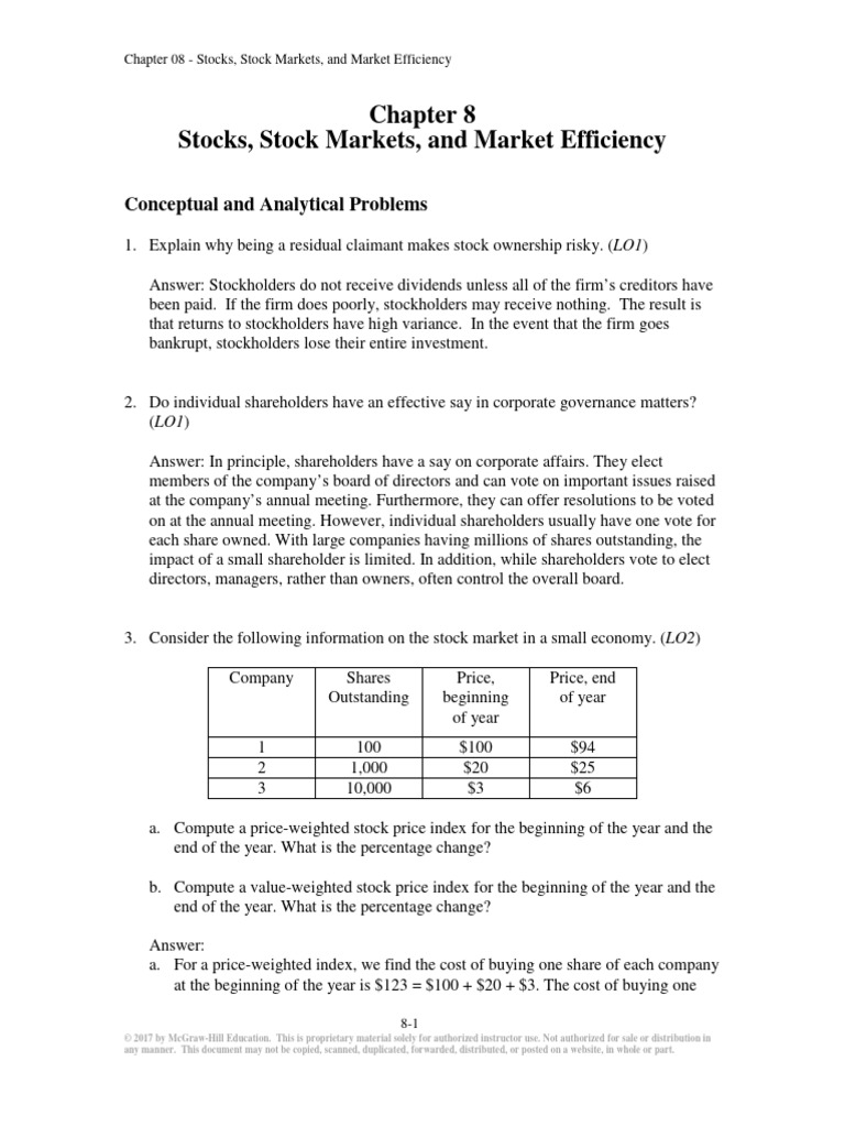 Stocks and Market Efficiency Insights | PDF | Stocks | Bonds (Finance)