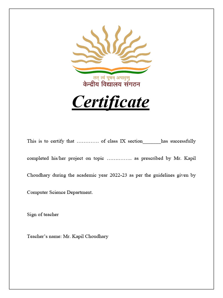 Certificat 1 PDF