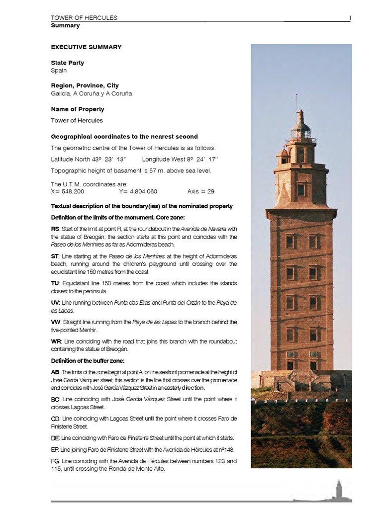 Tower Hercules Unesco Excerpt | PDF | Lighthouse