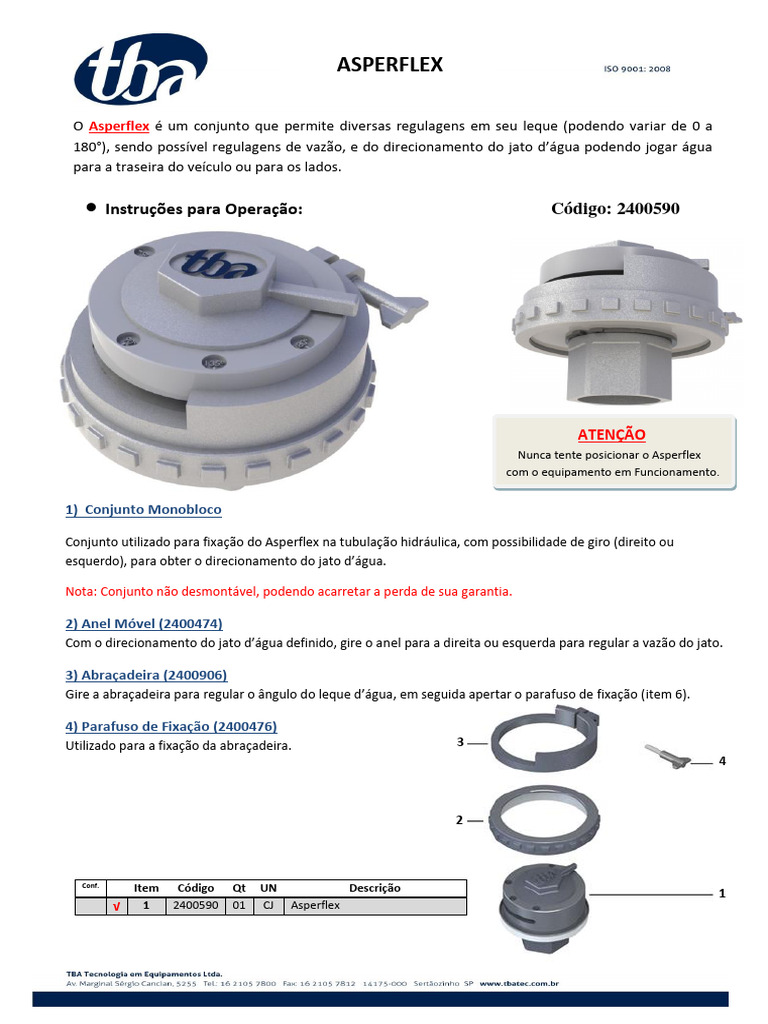 Regulagem e Direcionamento do Asperflex | PDF | Parafuso