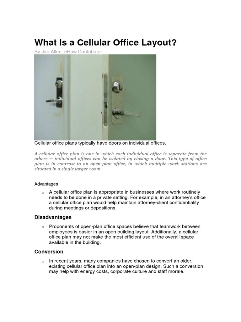 What Is A Cellular Office Layout Funda 231 227 o Torino | PDF | Business