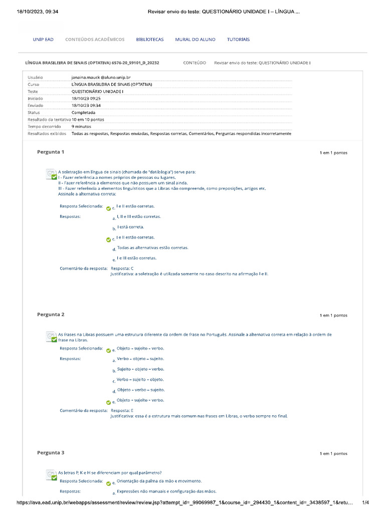 Questionario I Libras | PDF