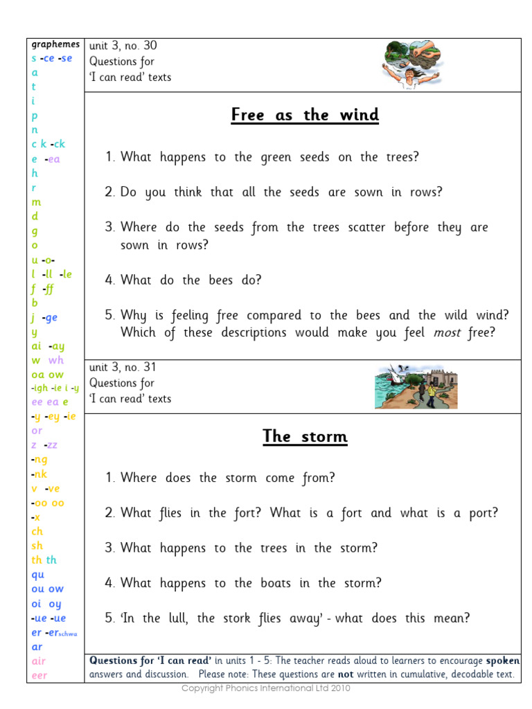 A I Can Read Questions Unit 3 | PDF | Phonics | Writing