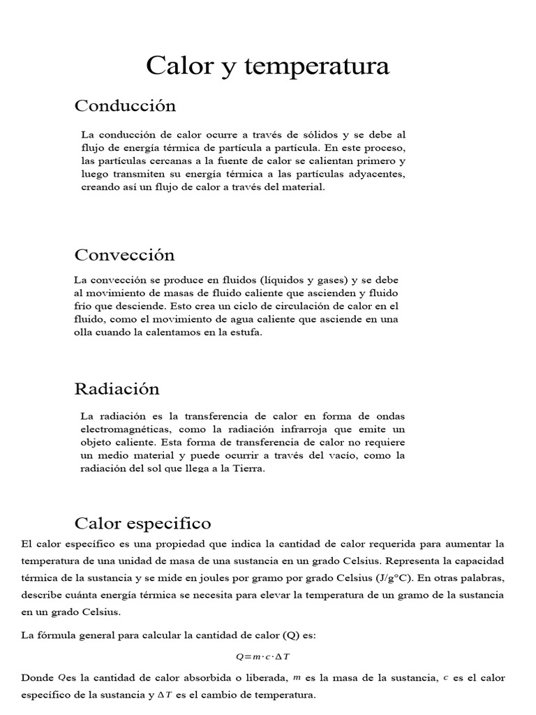 Transferencia de Calor y Cambios de Estado | PDF | Calor | Temperatura