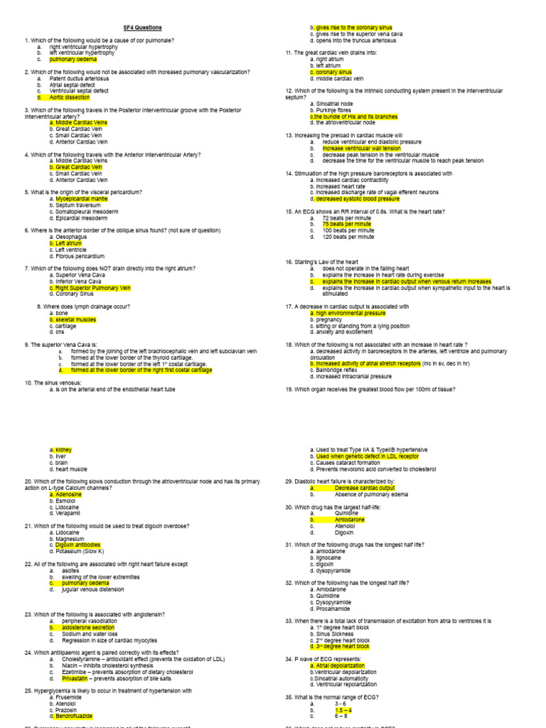 SF4 Compilation - Doc Cardio | PDF | Heart | Atrium (Heart)
