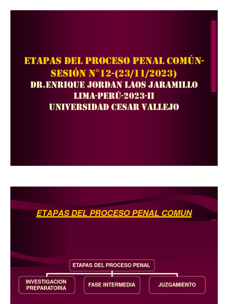 Ppt-N°12-Etapas Del Proceso Penal Común | PDF | Fiscal | Procedimiento ...
