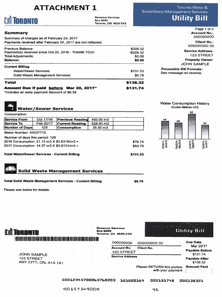 Toronto Bill | PDF | Water | Sanitation