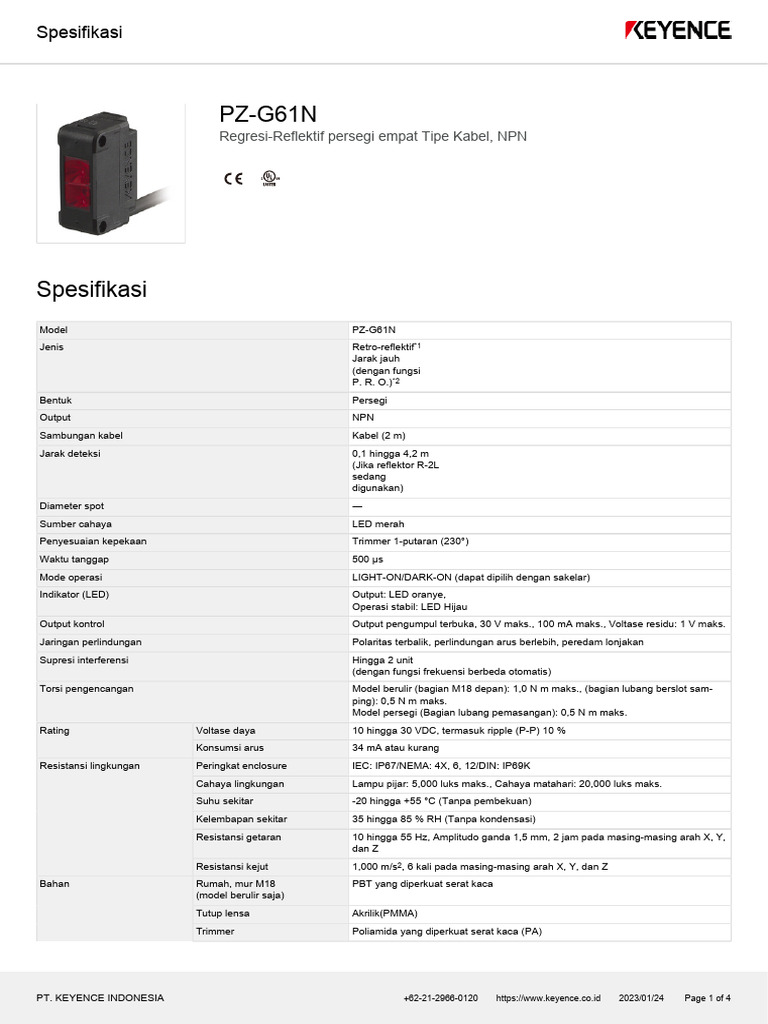 PZ-G61N Datasheet | PDF