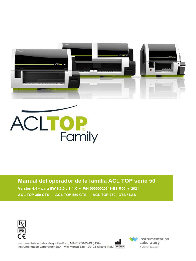 Manual de Usuario ACL TOP 350 | Descargar gratis PDF | Coagulación | Software