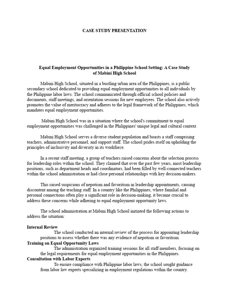 Case Study | Download Free PDF | Leadership | Employment Case Study | Download Free PDF | Leadership | Employment