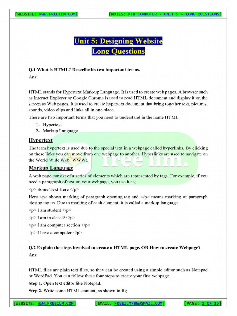 9th Comp CH 5 LQ | PDF