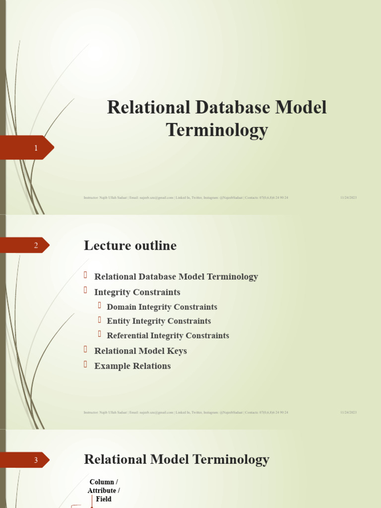 06-The Relational Database Terminology | PDF | Relational Database | Relational Model