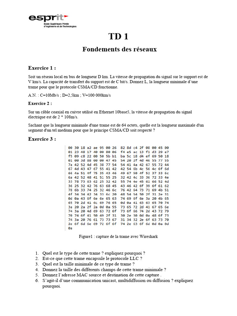 TD1 FDR | PDF | Ethernet | Architecture de réseau