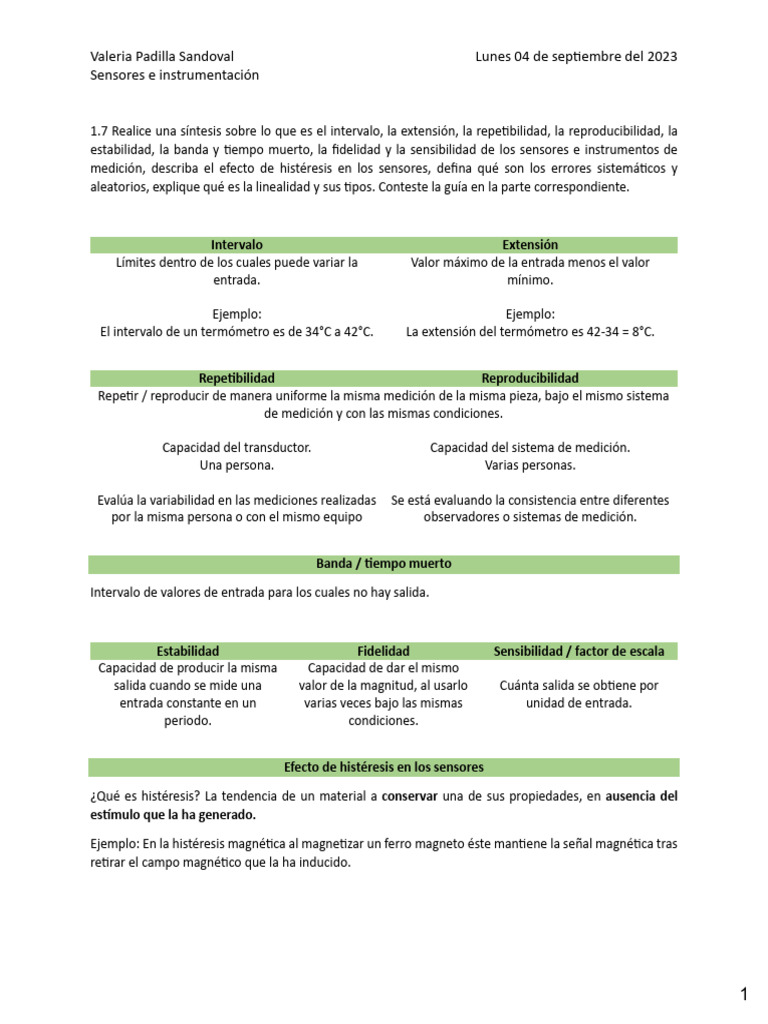 Histéresis y Linealidad - Pagenumber | PDF | Medición | Histéresis