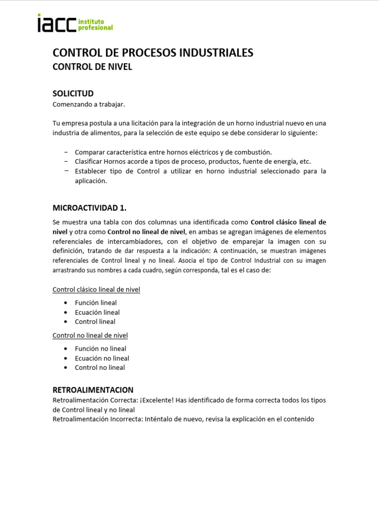 Control Procesos Industriales | PDF | Linealidad | Sistema no lineal