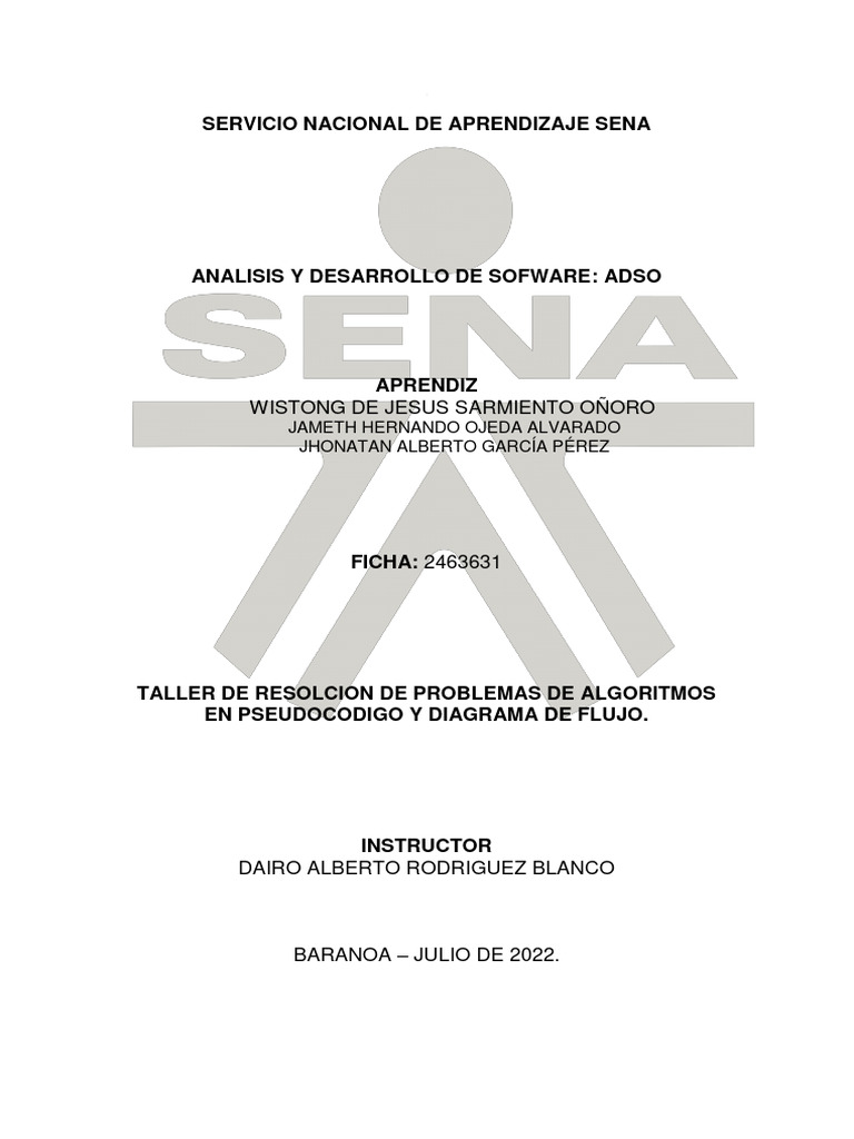 Taller de Algoritmos en Pseudocódigo | PDF | Algoritmos | Matemáticas Aplicadas
