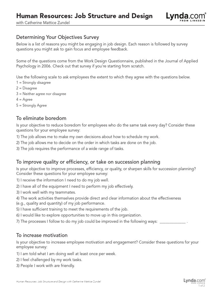 Determining Your Objectives Survey | PDF | Goal | Employment Determining Your Objectives Survey | PDF | Goal | Employment