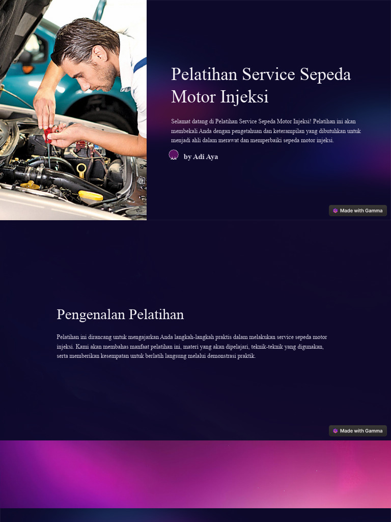 Pelatihan Service Sepeda Motor Injeksi | PDF | Teknologi & Rekayasa