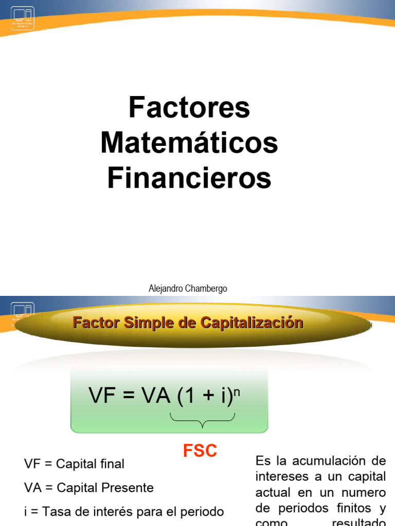 11-Ingenieria Economica - Factores Financieros | PDF | Interés | Economía Financiera