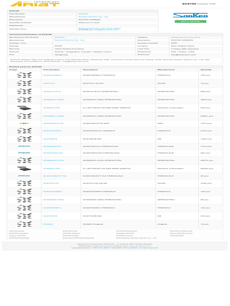 SC6700 | PDF | Personal Computers | Integrated Circuit