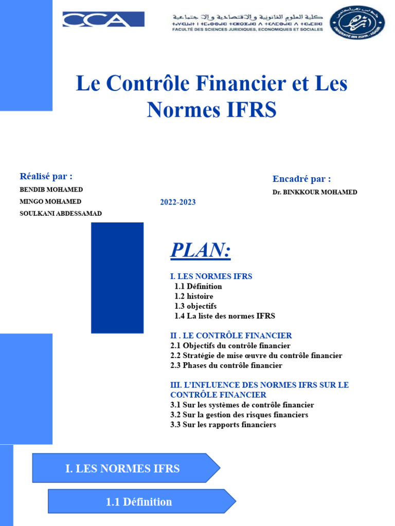 Normes IFRS et Contrôle Financier | PDF | Normes internationales d'information financière ...