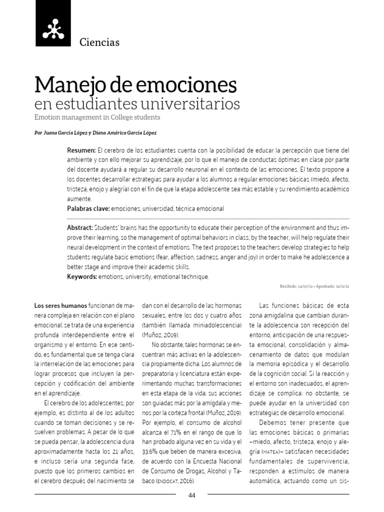 Manejo de Emociones | PDF | Las emociones | Temor