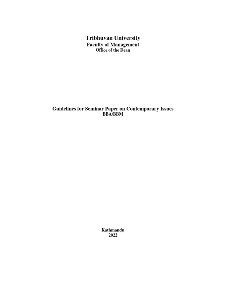 Guidelines For Seminar Paper of BBA BBM 1 | PDF | Paragraph | Citation