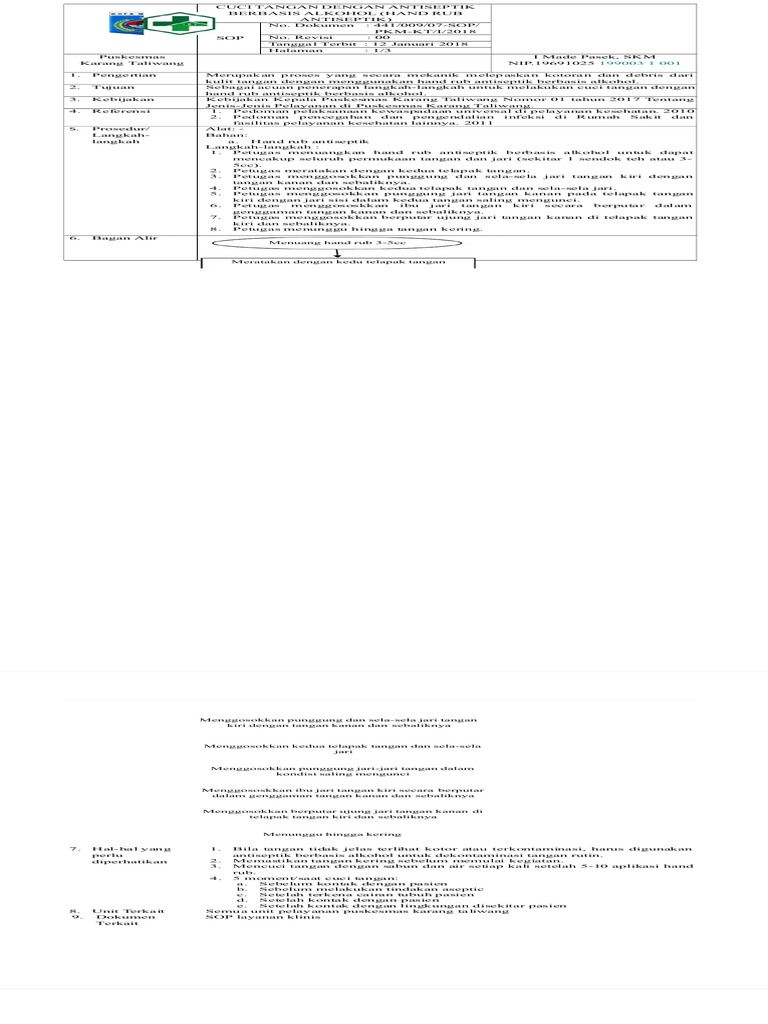 Sop Cuci Tangan Dengan Hand Rub PDF | PDF