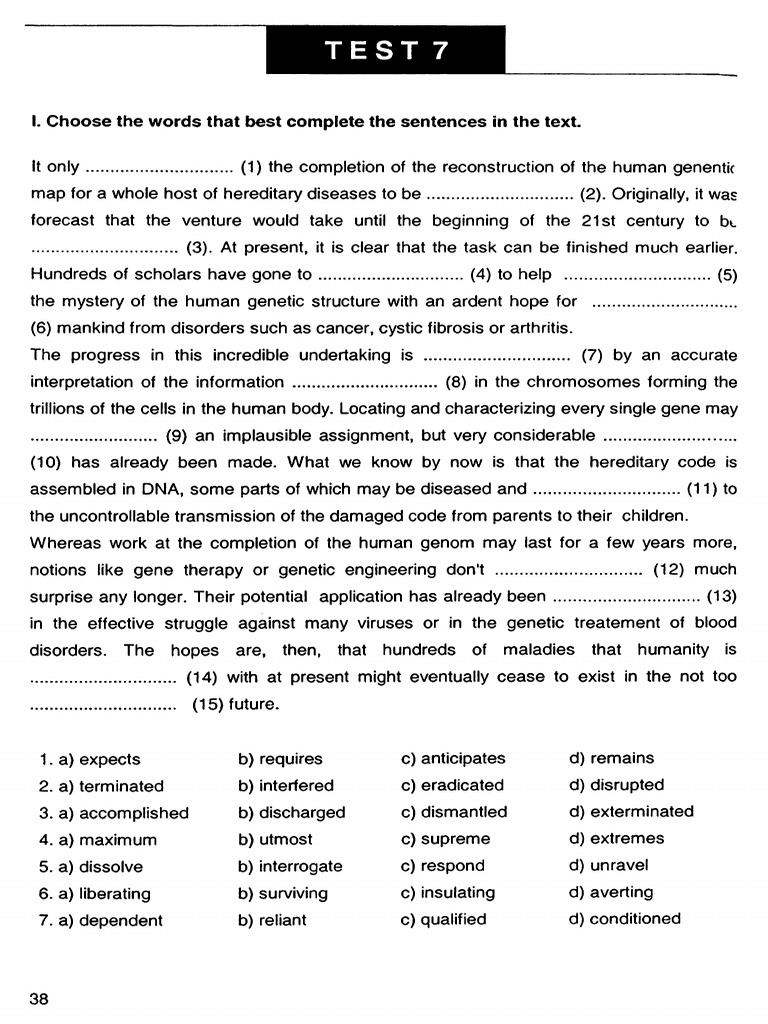 English Advanced Vocab & Struc - TEST 7-30 | PDF
