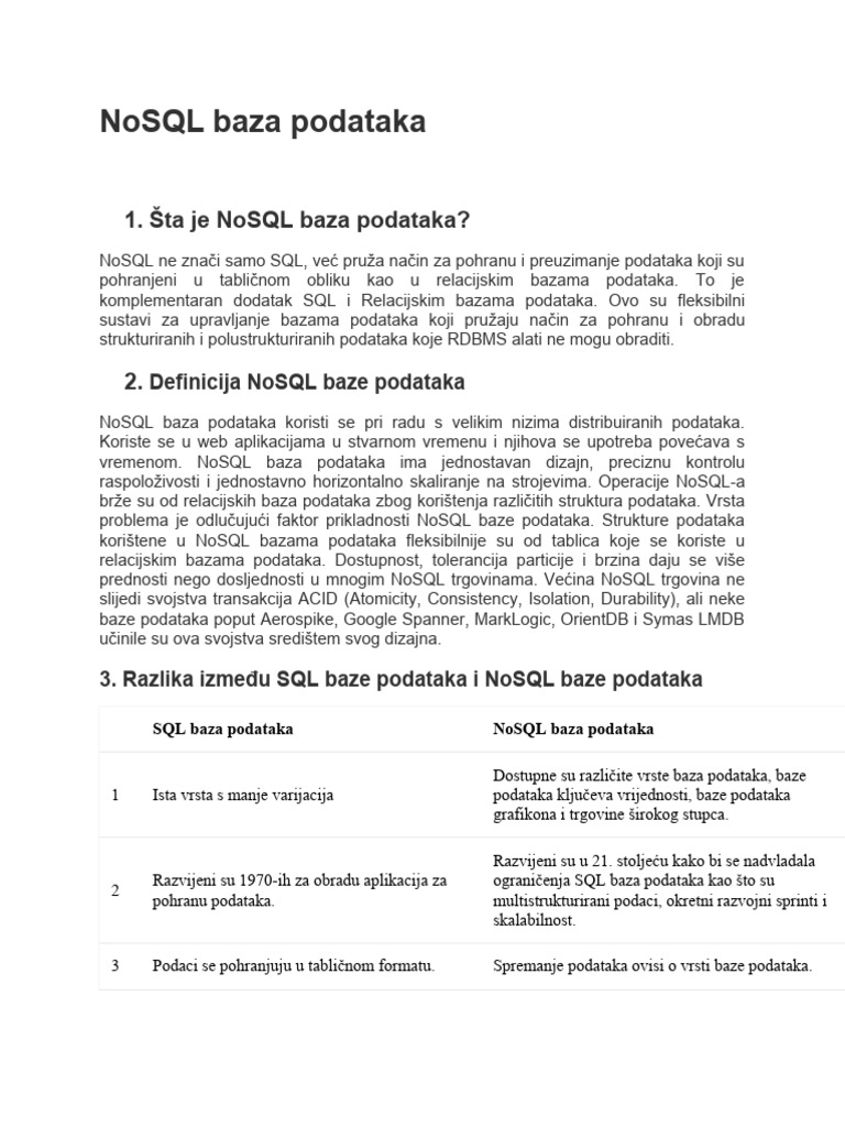 NoSQL Uvodno | PDF