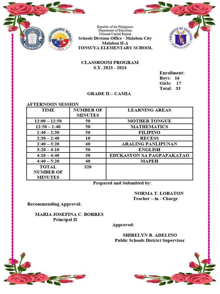 Grade 2 Classroom Program Edited | PDF | Human Life Stages ...