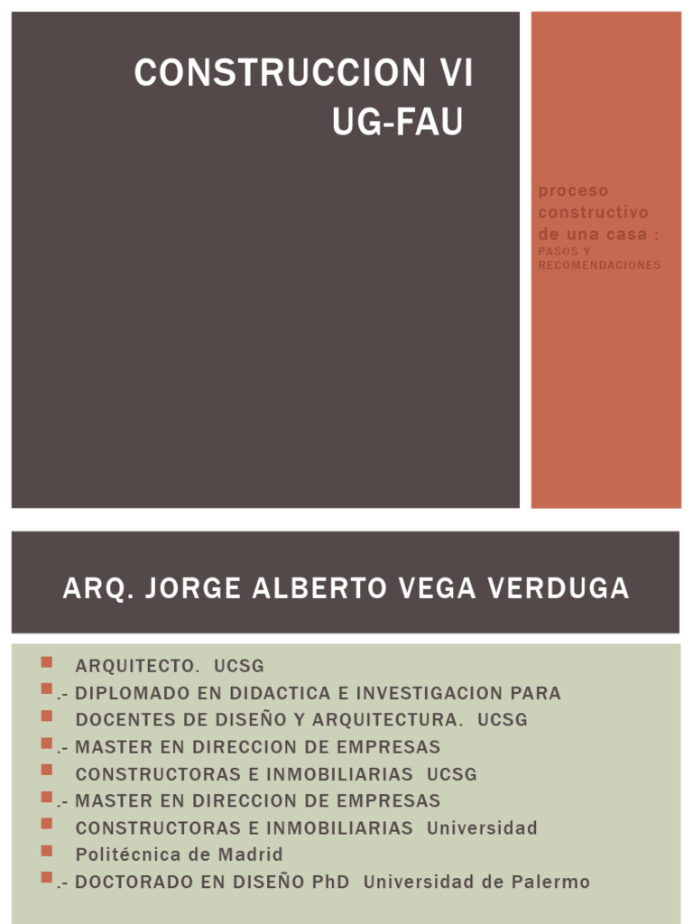 Proceso de Construccion de Una Casa Cii 2023-2024 | PDF | Hormigón ...
