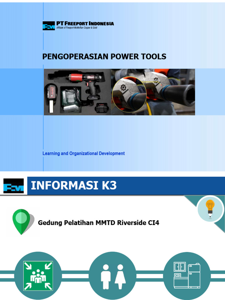 Slide Presentasi Pengoperasian Power Tools | PDF | Screw | Manufactured Goods